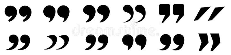 A Collection of Different Styles of Black Quotation Marks, Showcasing ...