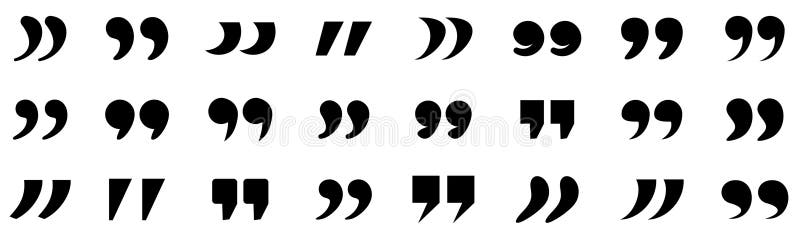A Collection of Different Styles of Black Quotation Marks, Showcasing ...