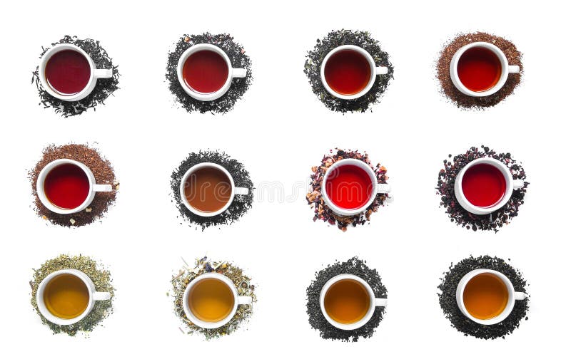 Collection of Different Teas in Cups Stock Image - Image of crop ...
