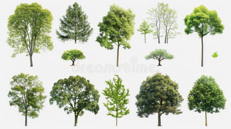 A Collection of Different Tree Types, Perfect for Educational Materials ...