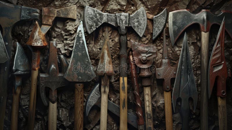 Collection of Different Types of Axes, Perfect for Tool or Weapon ...