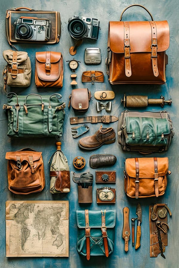 Collection of Different Types of Bags Purses and Luggage Displayed on ...