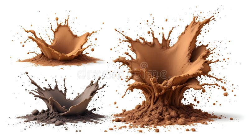 Collection of Different Types of Dust Splash Detailed Illustration ...