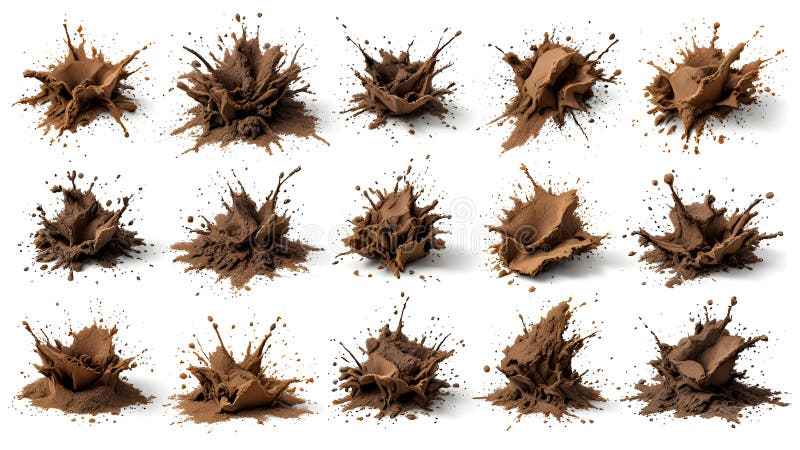 Collection of Different Types of Dust Splash Detailed Illustration ...