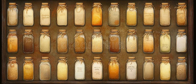 Collection of Different Types of Flour in Small Containers Stock Photo ...