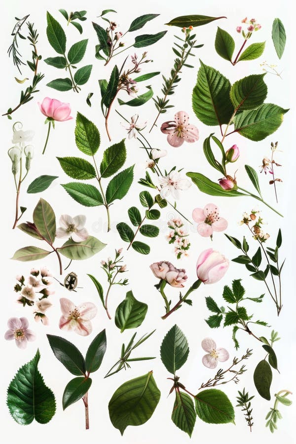 A Collection of Different Types of Flowers and Leaves. Can Be Used for ...