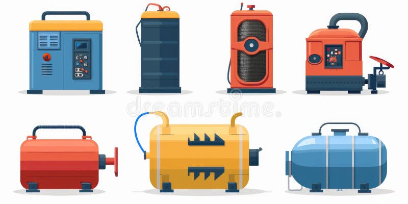 Collection of Different Types of Gas Tanks. Ideal for Industrial and ...