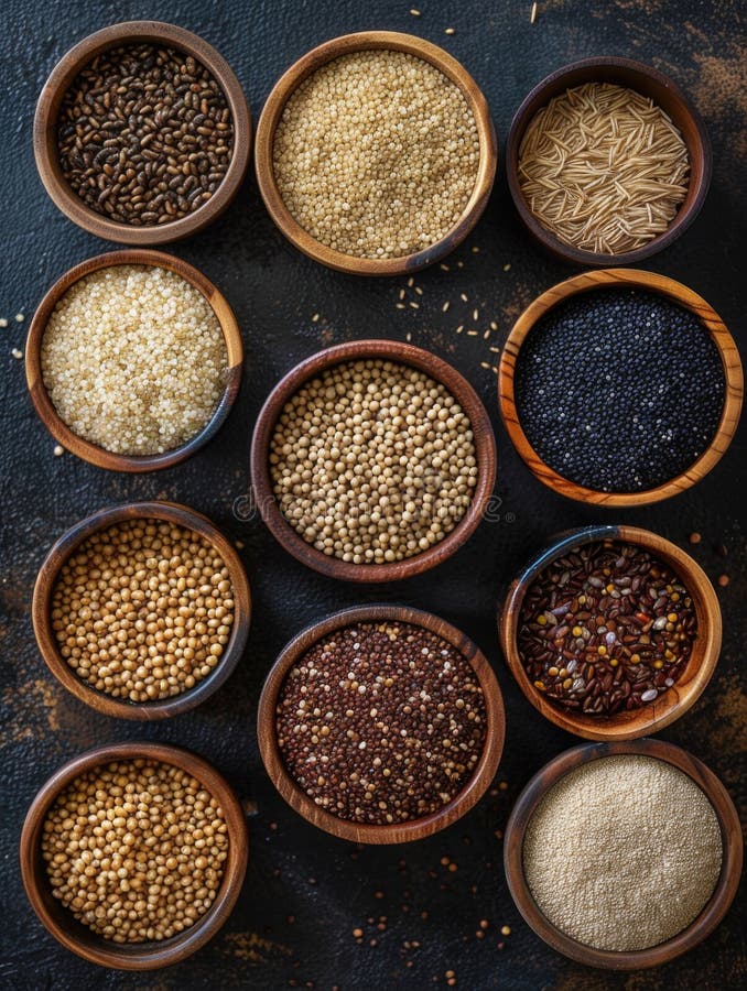 A Collection of Different Types of Grains Stock Image - Image of ...