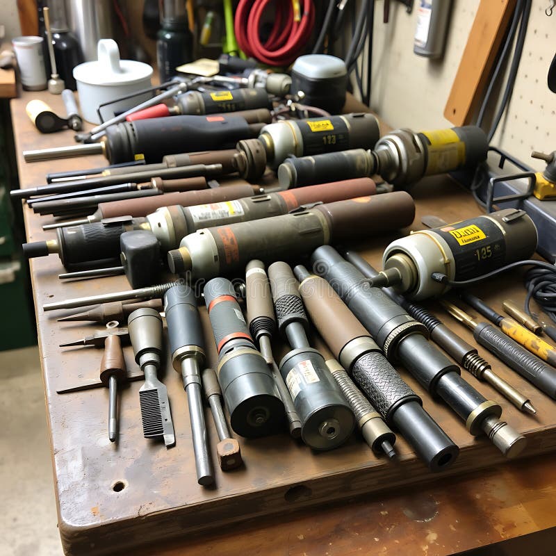 A Collection of Different Types of Grinding Tools Arranged Neatly on a ...