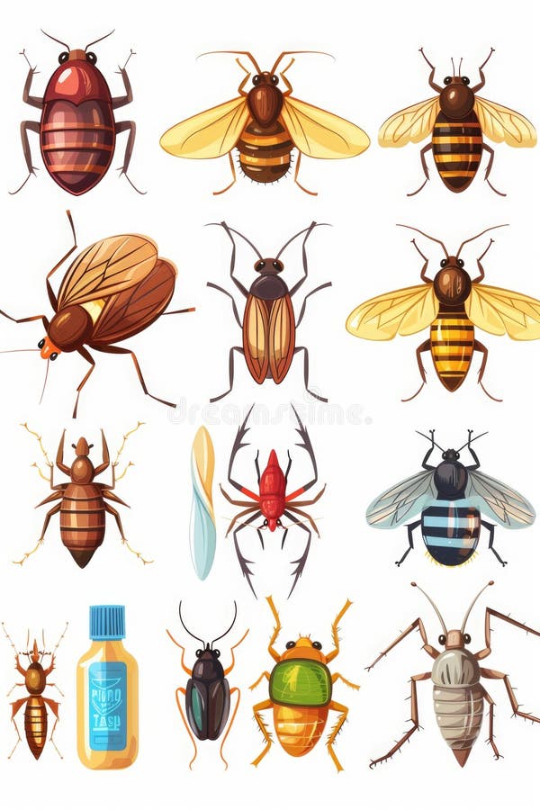 Collection of Different Types of Insects, Suitable for Educational ...
