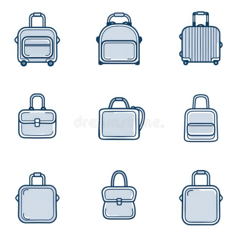 A Collection of Different Types of Luggage on a Background Stock Photo ...