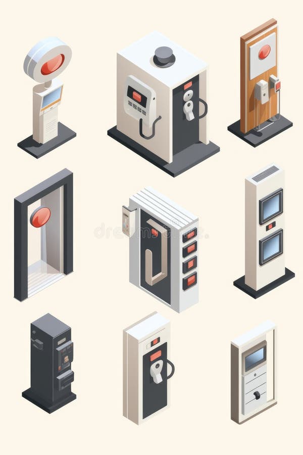 A Collection of Different Types of Machines on a White Background. this ...