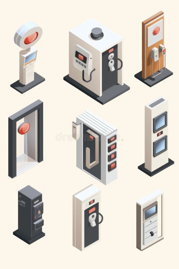 A Collection of Different Types of Machines on a White Background. this ...