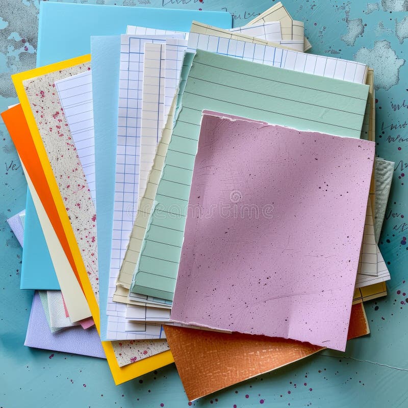 A Collection of Different Types of Paper, Including Lined, Graph, and ...