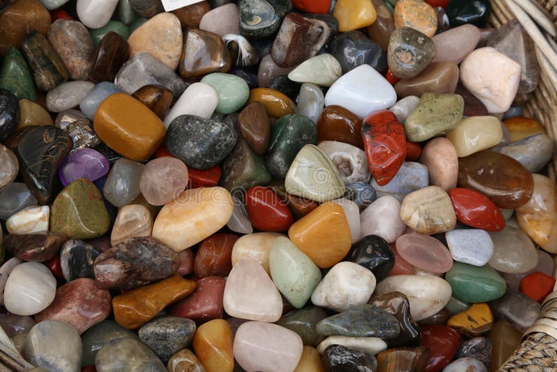 Collection of Different Types of Polished Pebble Stones Stock Image ...
