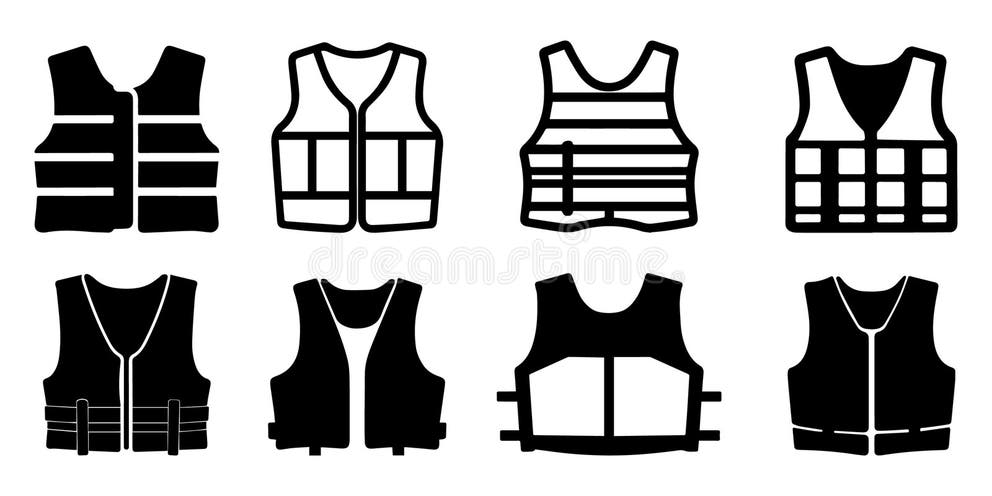 Collection of Different Types of Safety Vests Stock Illustration ...