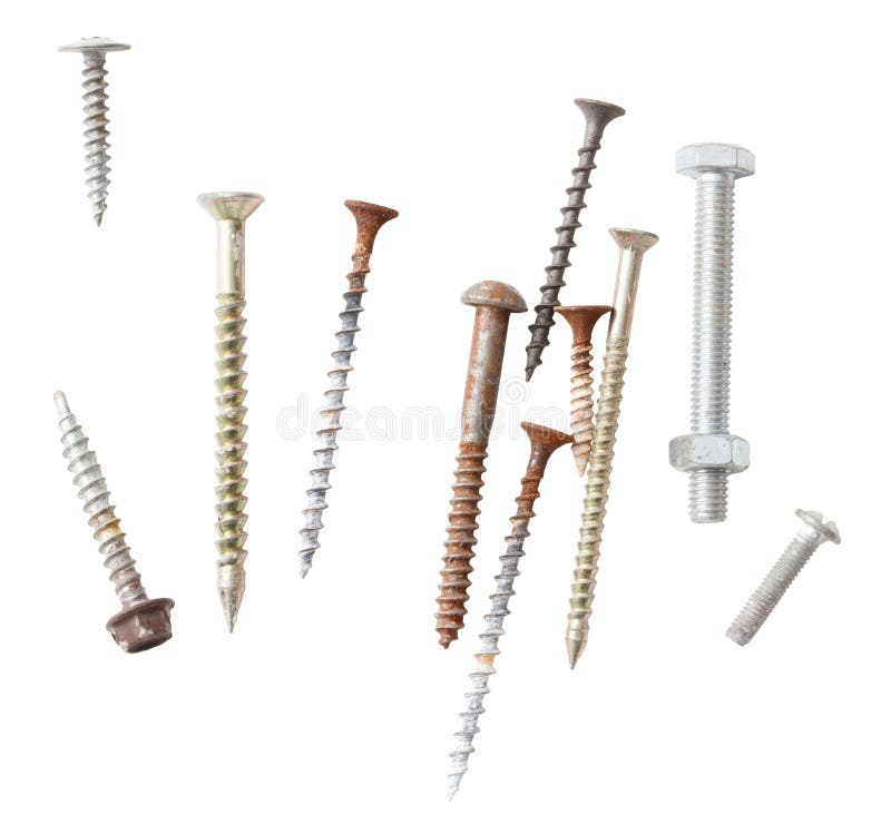 A Collection of Different Types of Screws and Nails Stock Image - Image ...