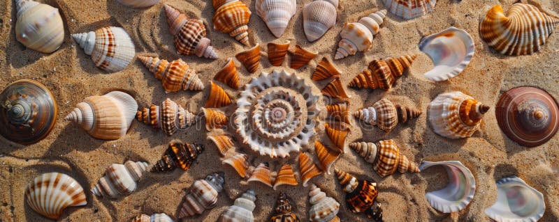 A Collection of Different Types of Seashells Arranged in a Circular ...
