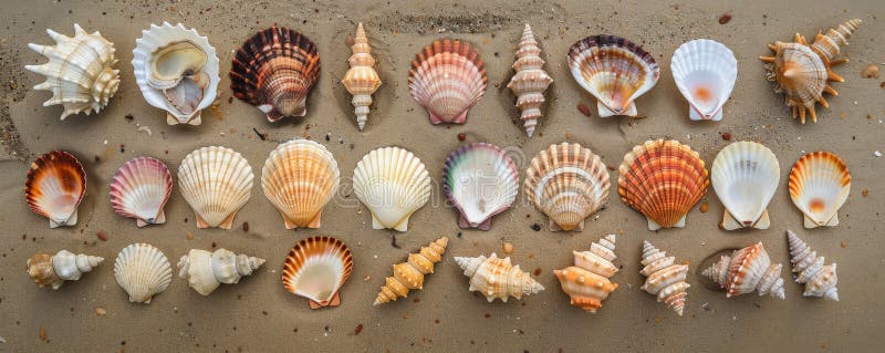 A Collection of Different Types of Seashells Arranged in a Circular ...