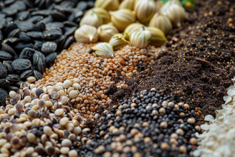 A Collection of Different Types of Seeds Arranged on a Table for ...