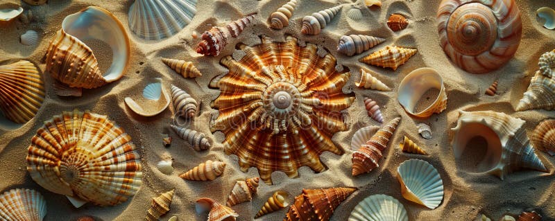 A Collection of Different Types of Shells Arranged in a Circular ...