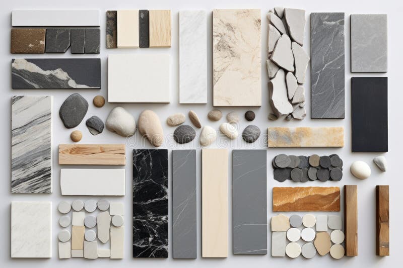 Collection of Different Types of Tile on a White Surface. Suitable for ...