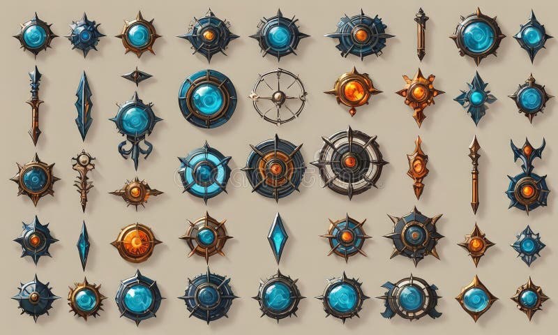 Collection Different Types Weapons Stock Illustration - Illustration of ...