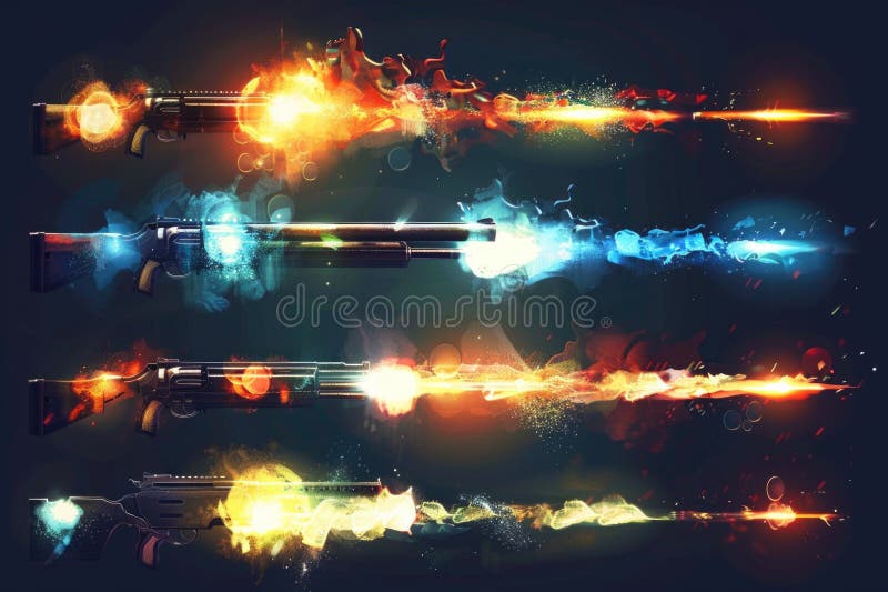 A Collection of Different Types of Weapons. Suitable for Illustrating ...