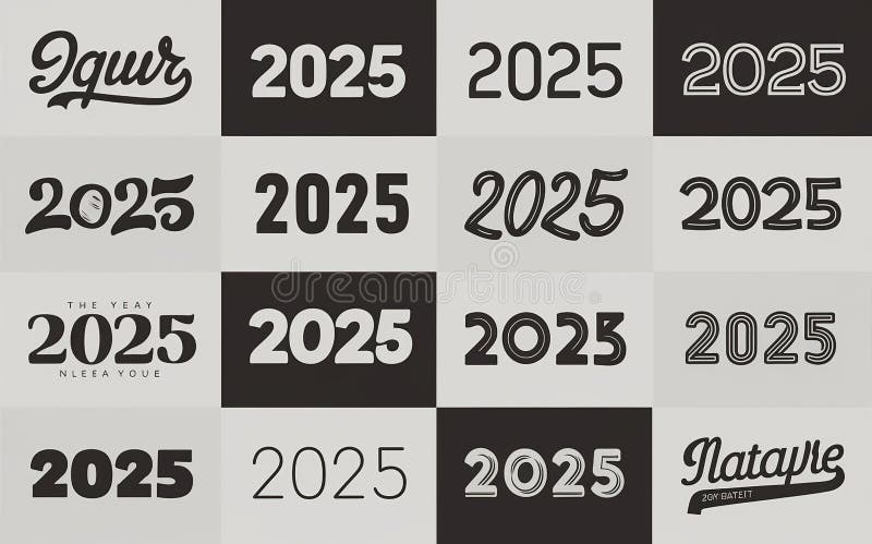 A Collection of 16 Different Typographic Designs for the Year 2025 ...