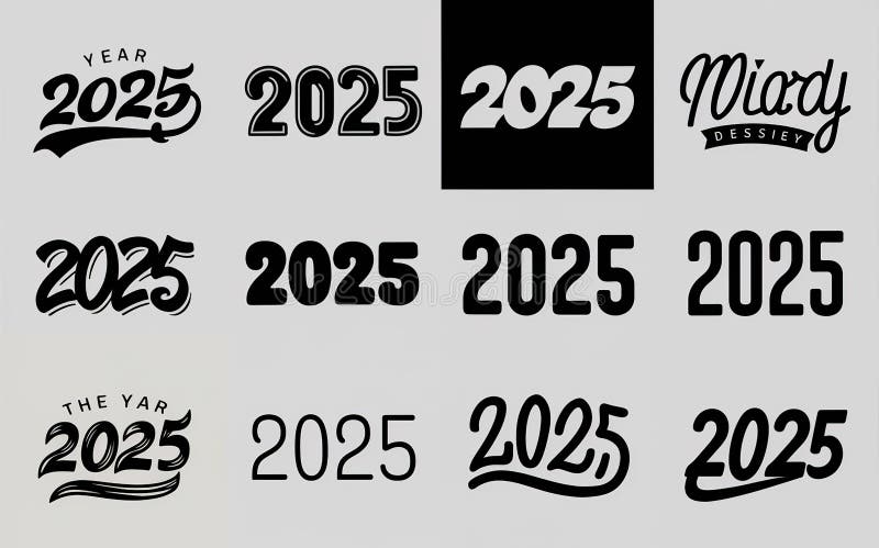 A Collection of 16 Different Typographic Designs for the Year 2025 ...