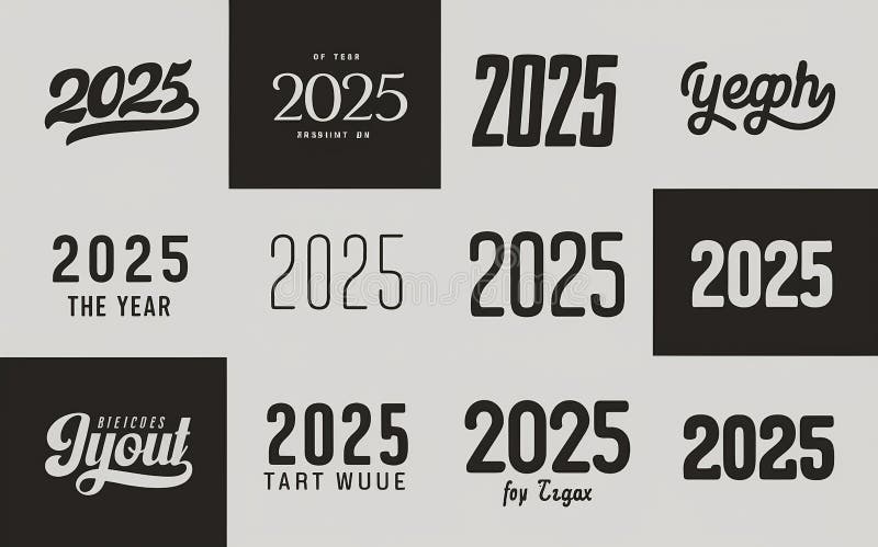 A Collection of 16 Different Typographic Designs for the Year 2025 ...