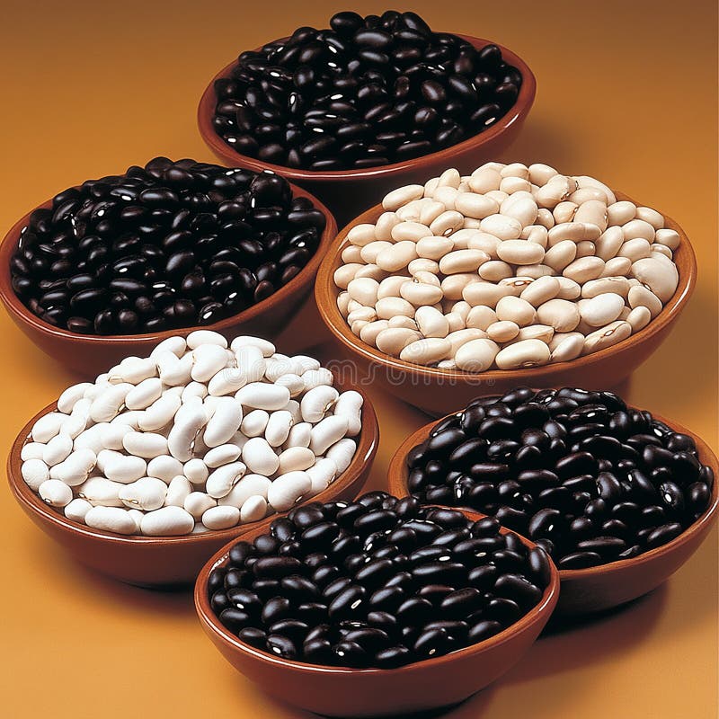 Collection of Different Varieties of Beans in Colorful Bowls Stock ...