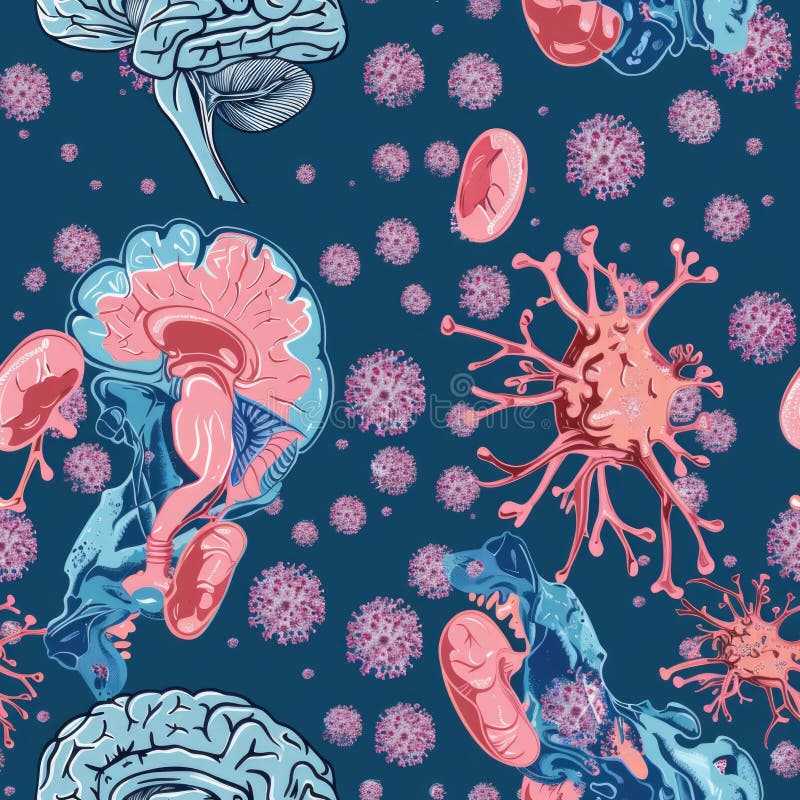 Collection of Different Virus Types on a Blue Backdrop. Suitable for ...