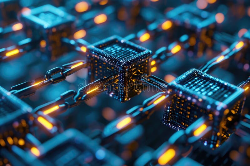 A Collection of Differently Colored Cubes Connected To a Chain, Forming ...