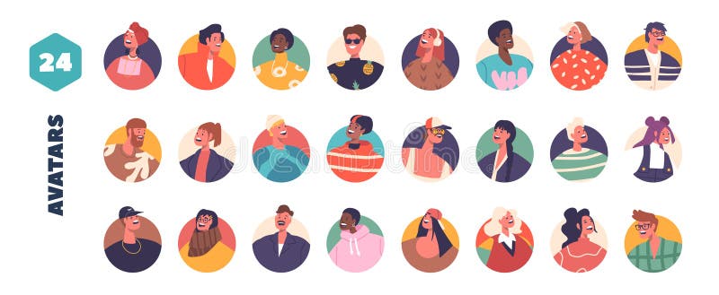 Collection of Digital Avatars Representing Various Characters ...