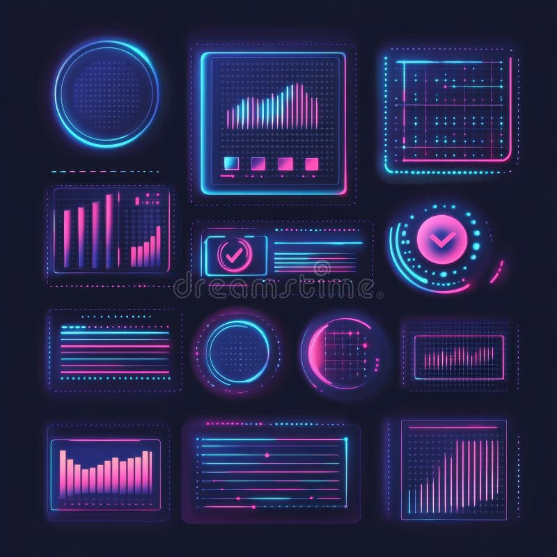 Collection of Digital UI Sticker Elements Featuring Buttons, Cursors ...