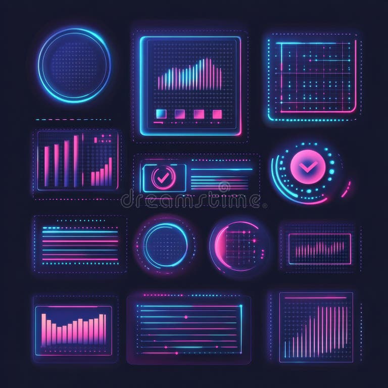 Collection of Digital UI Sticker Elements Featuring Buttons, Cursors ...