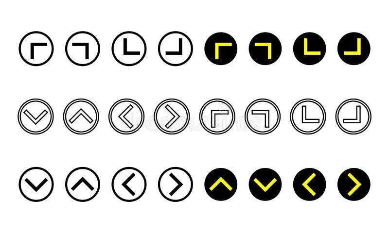 Collection of Directional Arrow Icons in Different Styles. Stock Vector ...