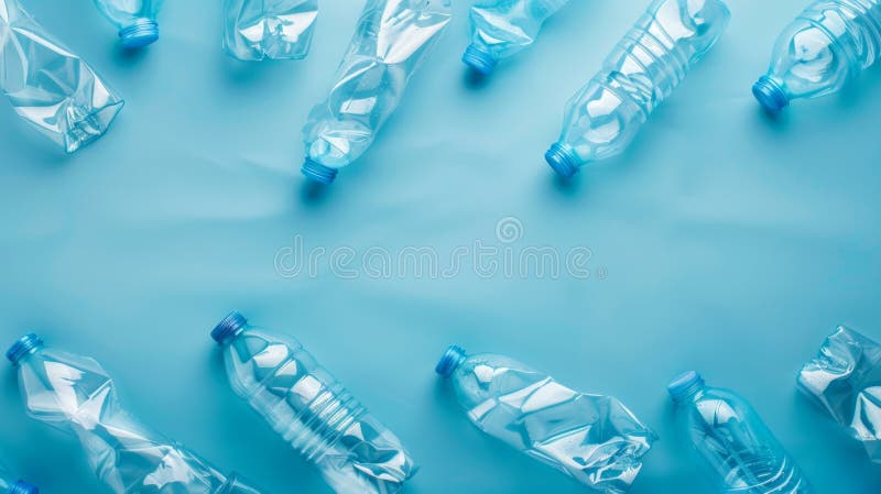 A Collection of Discarded Plastic Water Bottles Scattered on a Light ...