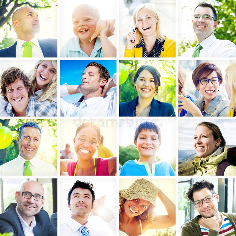 Collection of Diverse Happy People Stock Photo - Image of community ...