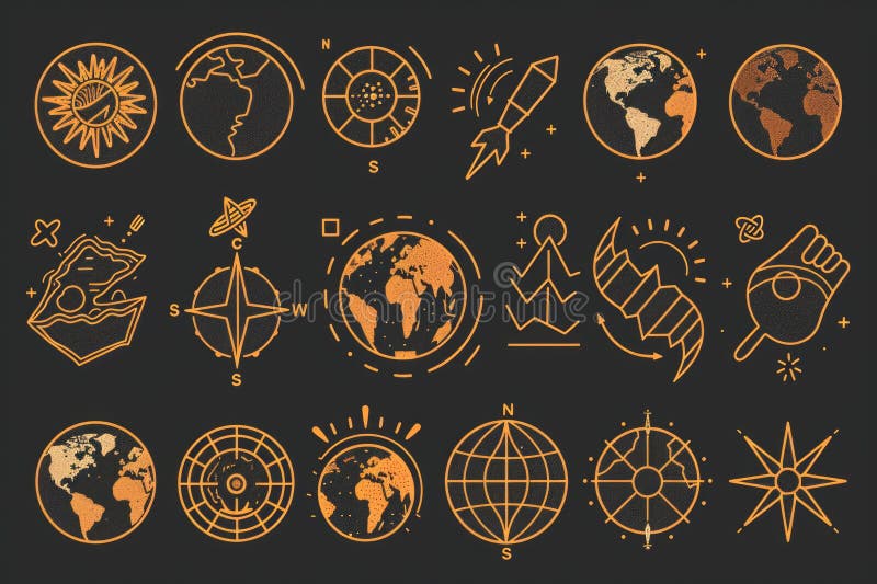 Collection of Diverse Icons, Suitable for Various Design Projects Stock ...