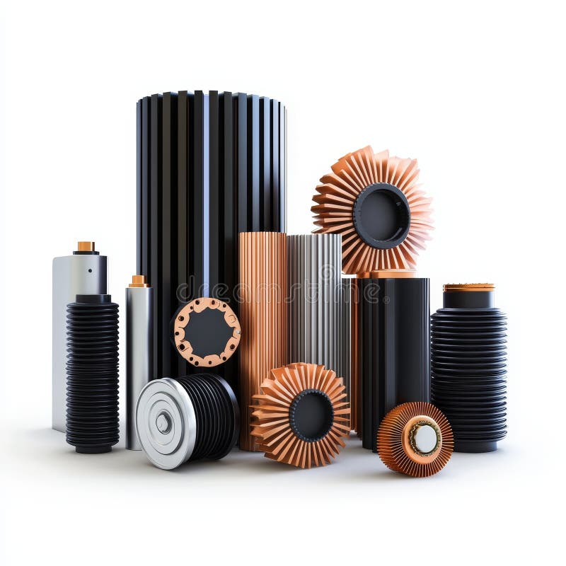 A Collection of Diverse Mechanical Components Featuring Various Shapes ...