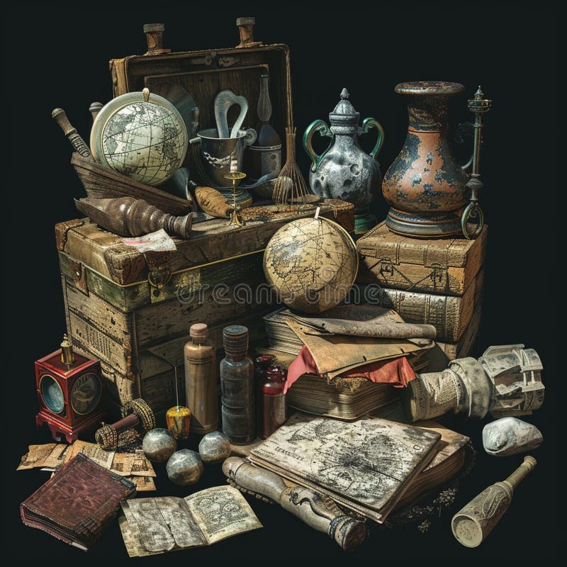 A Collection of Diverse Objects in a Single Scene Stock Illustration ...