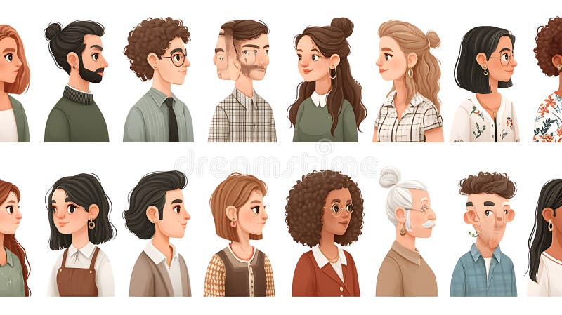 Collection of Diverse Pixel Art Profile Pictures Stock Illustration ...