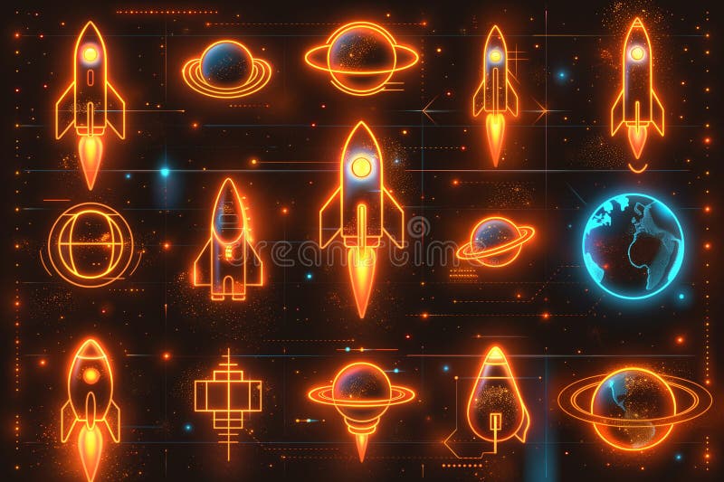 Collection of Diverse Rockets of Different Shapes and Sizes on White ...