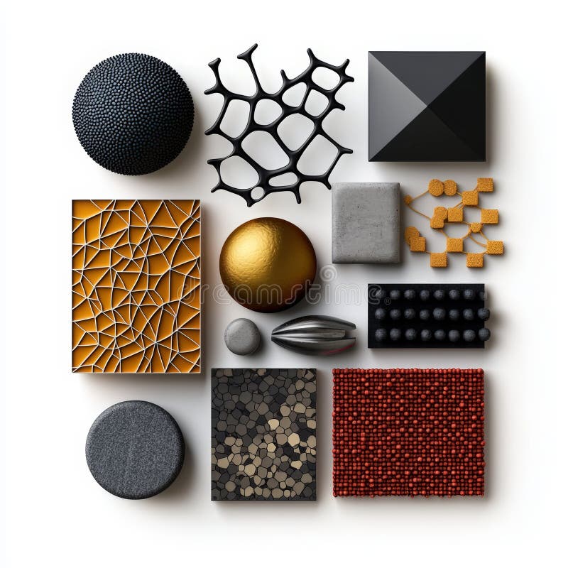 A Collection of Diverse Textural Elements Showcasing Various Shapes and ...