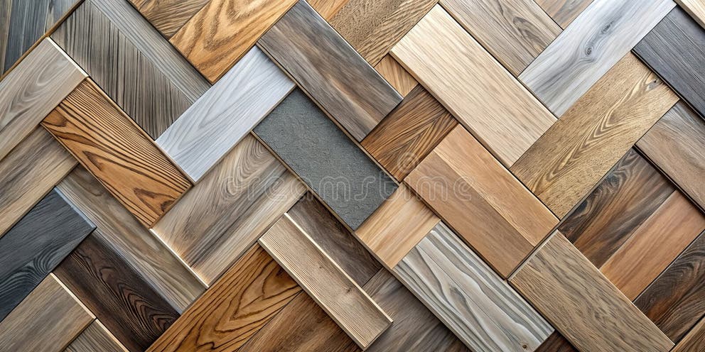 A Collection of Diverse Wood Samples in a Herringbone Pattern Ideal for ...