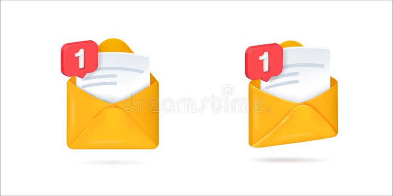 Collection of the Document is in a Yellow 3d Envelope.New Notification ...