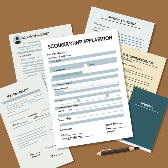 A Collection of Documents Related To a Scholarship Application. the ...