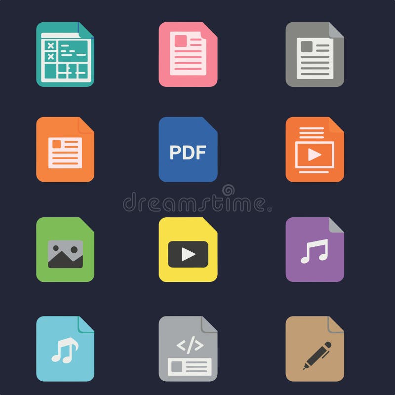 Collection of Documents Vector Stock Vector - Illustration of ...